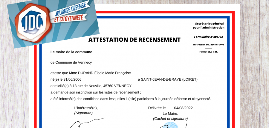 Recensement citoyen | Mairie de Vennecy